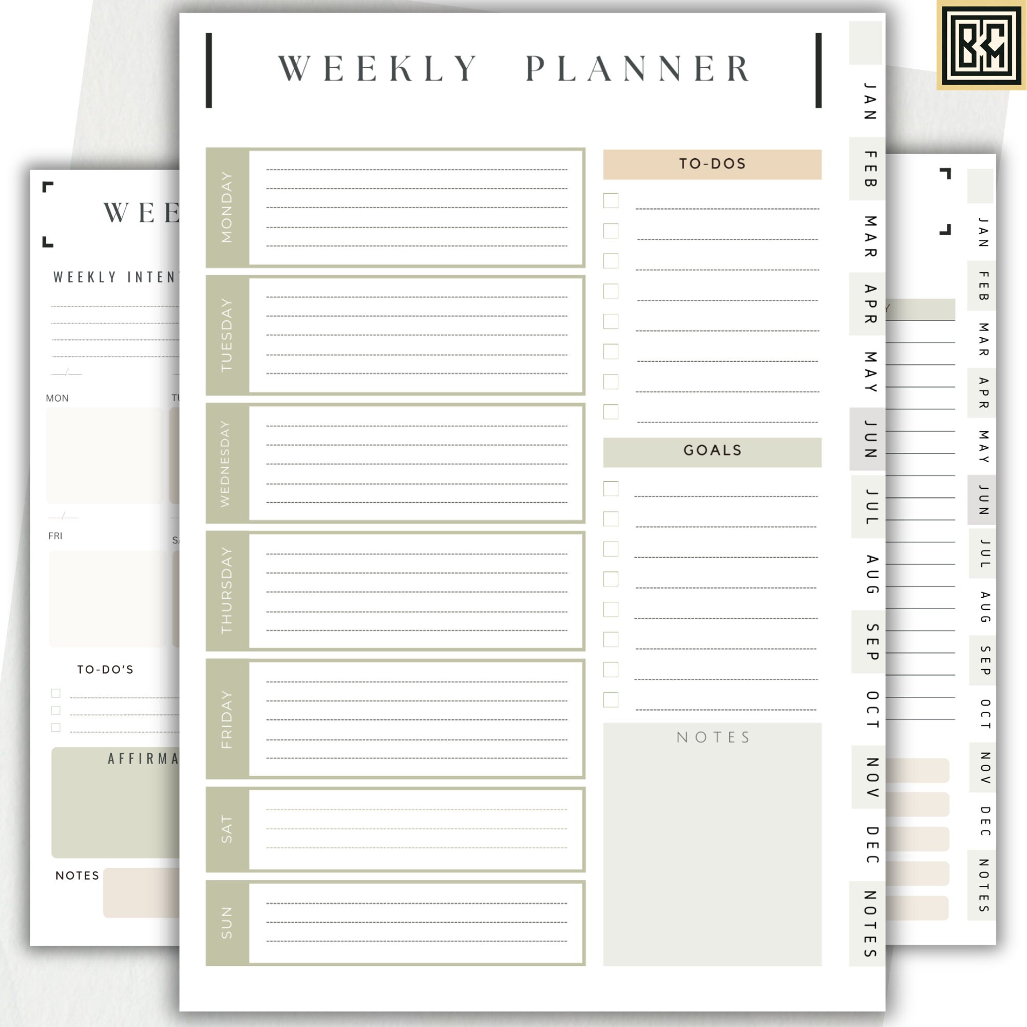 Editable PLR Digital Planner Bundle - Resell Rights, Calendar, Yearly ...