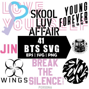 BTS Svg Bundle Bts Png Kpop Svg Files T-shirt Design Bts Clipart Stray ...