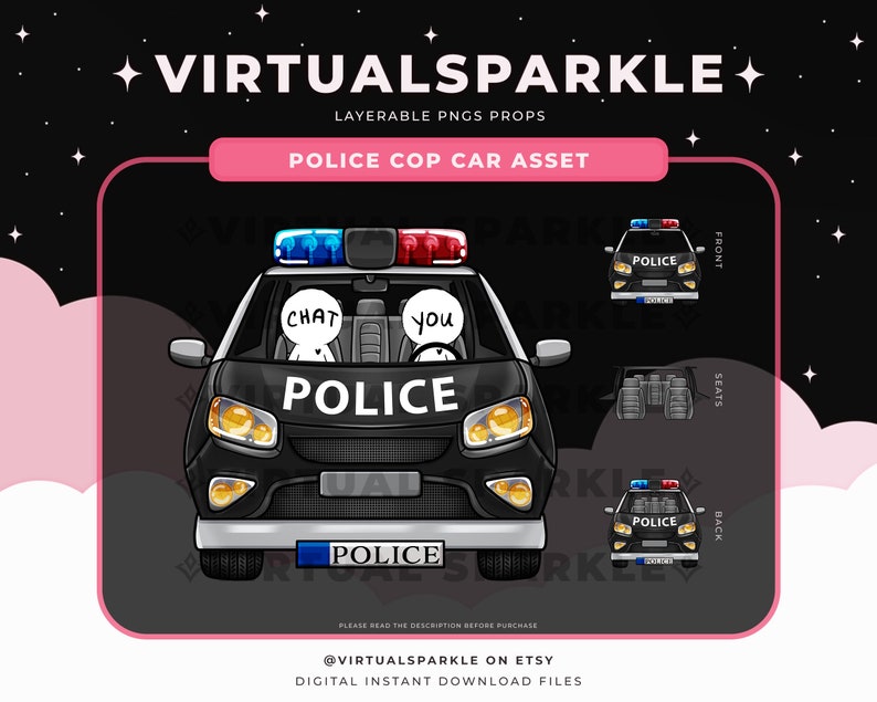 Vtuber Police Cop Car Layerable Asset PNG | Roleplay Assets | Pngtuber ...
