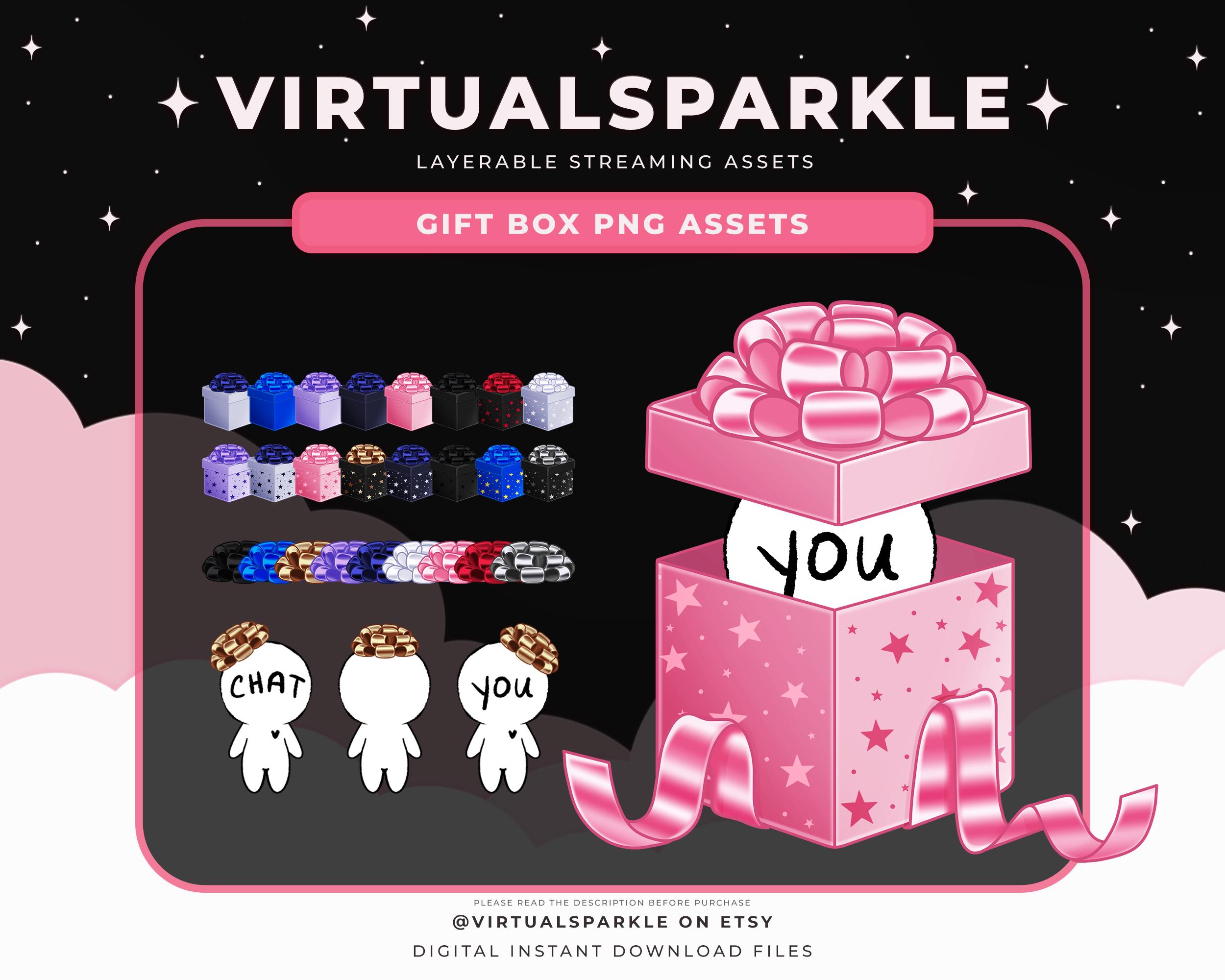Vtuber Streamer Gift Box Asset | Chibi Pngtuber Birthday Gift Asset ...