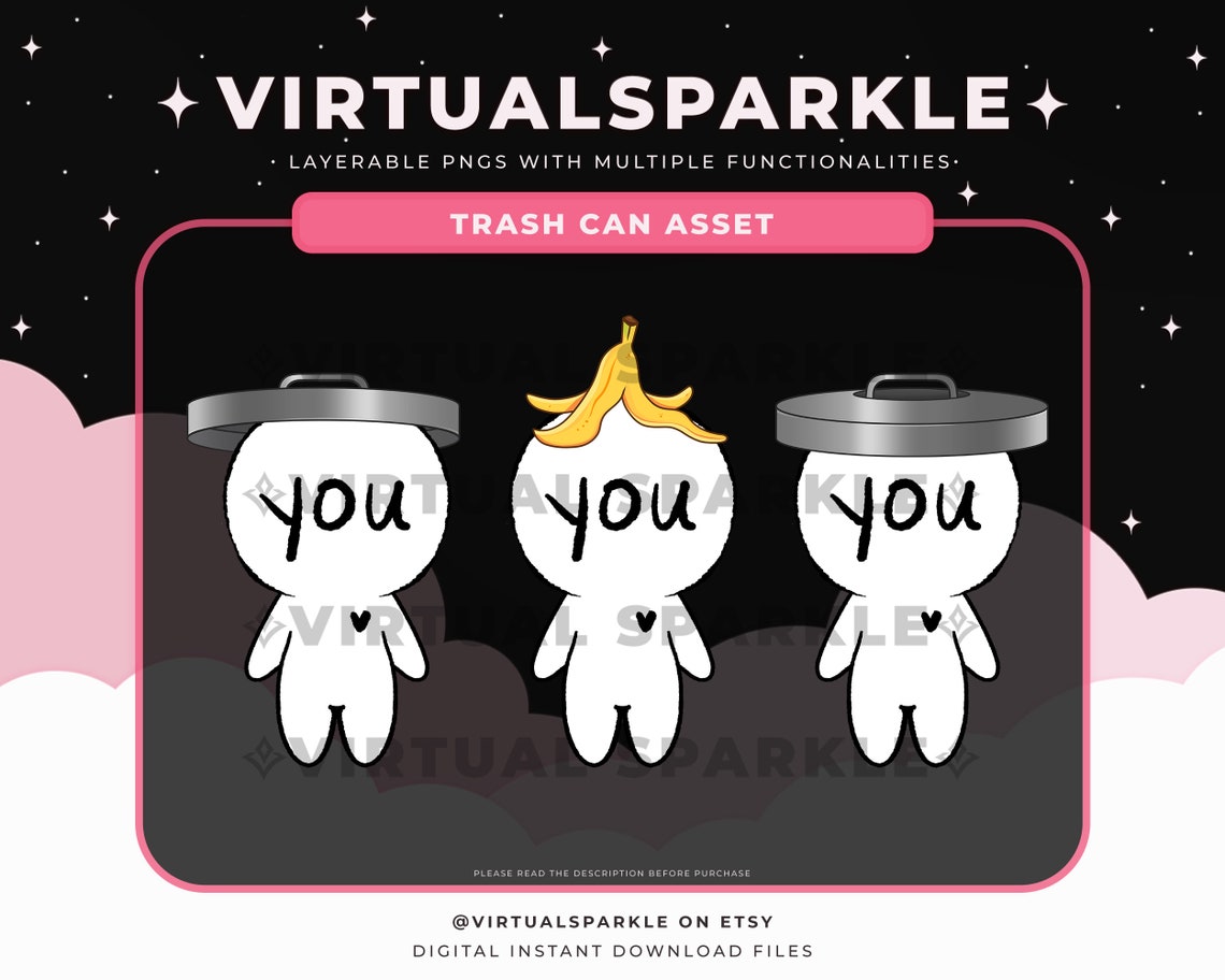 Vtuber Streamer Trash Can Asset PNG: Chibi Props (digital Download) - Etsy