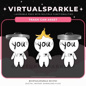 Vtuber Streamer Trash Can Asset PNG: Chibi Props (digital Download) - Etsy