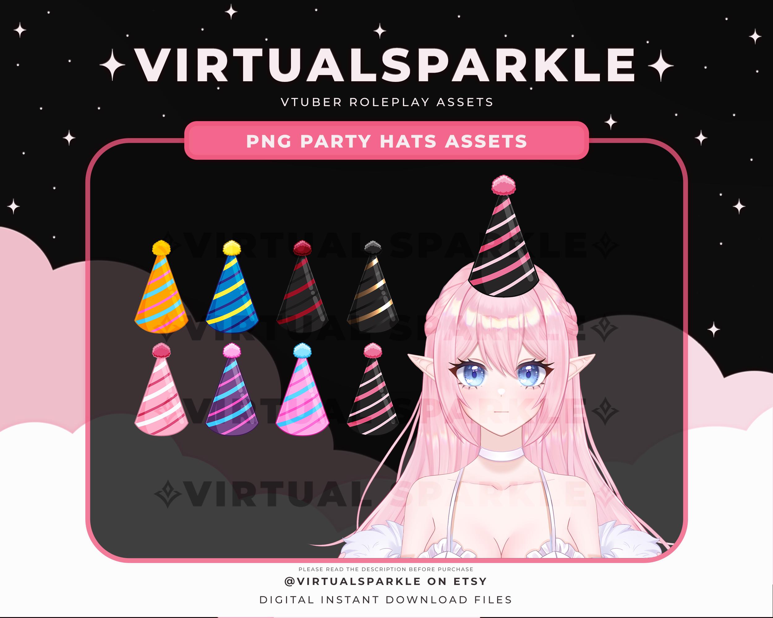 Vtuber Birthday Streamer Asset: Chibi Pngtuber Party (PNG & MOV) - Etsy