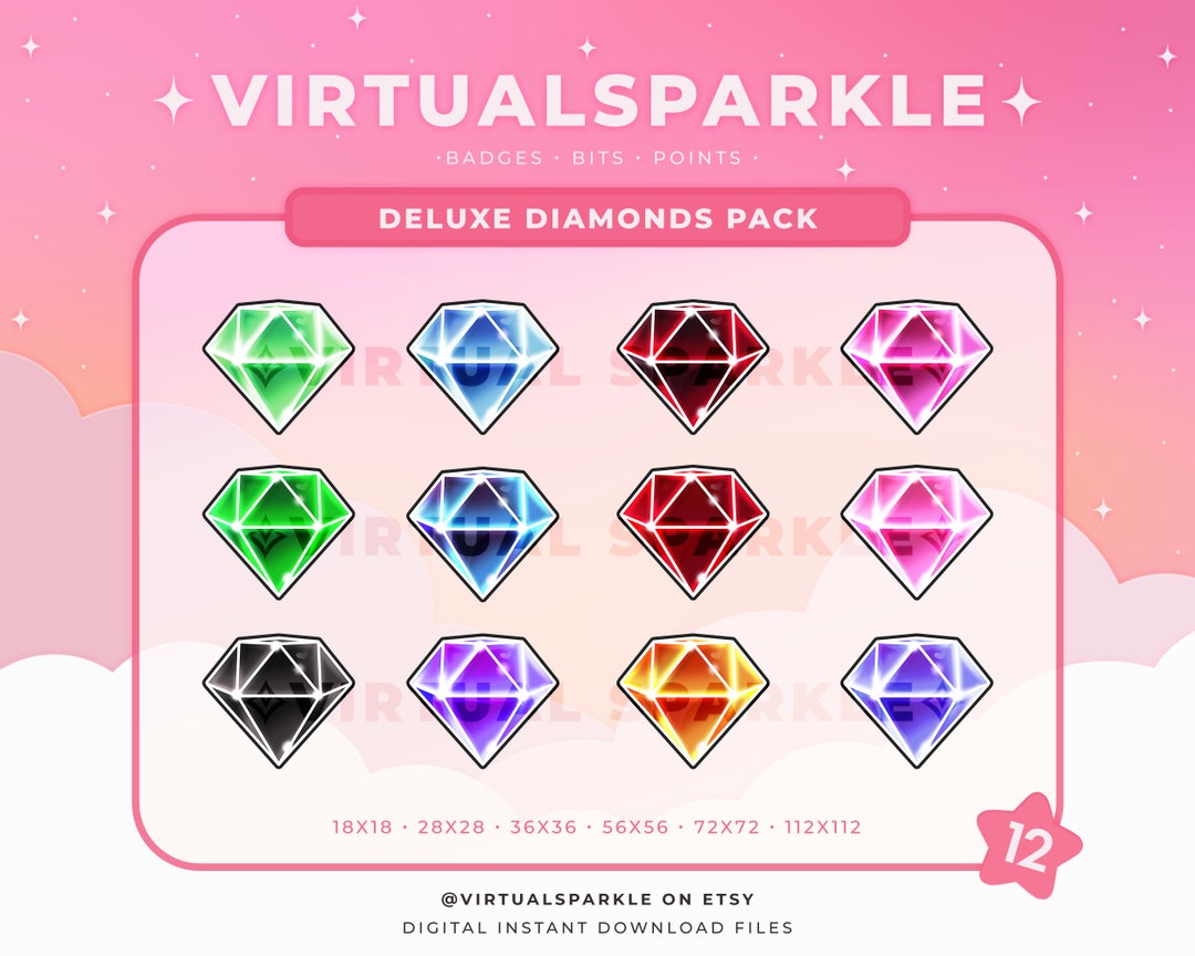 Rainbow Diamond Twitch Badges: Gemstone Channel Points (digital ...