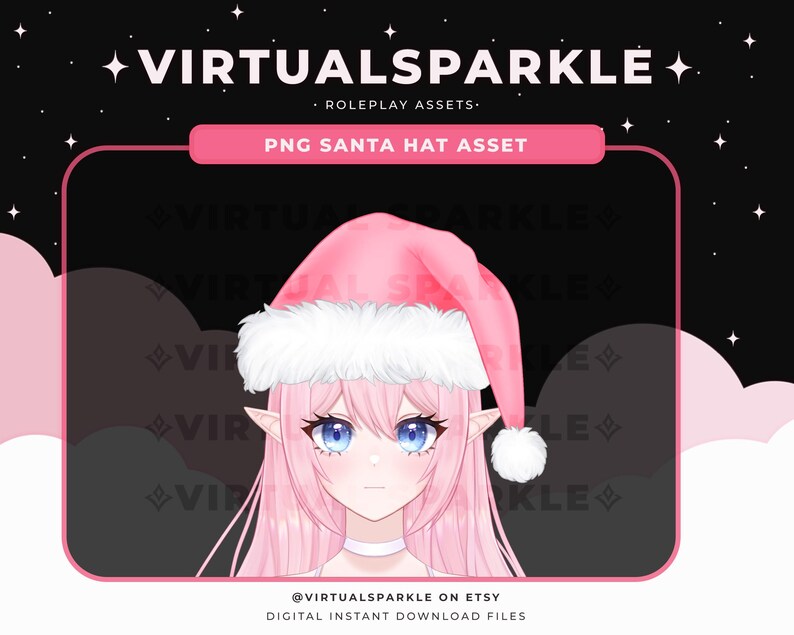 Vtuber Santa Hat Asset PNG Roleplay Assets Pngtuber Christmas Hat Funny ...