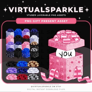 Vtuber Streamer Gift Box Asset | Chibi Pngtuber Birthday Gift Asset ...