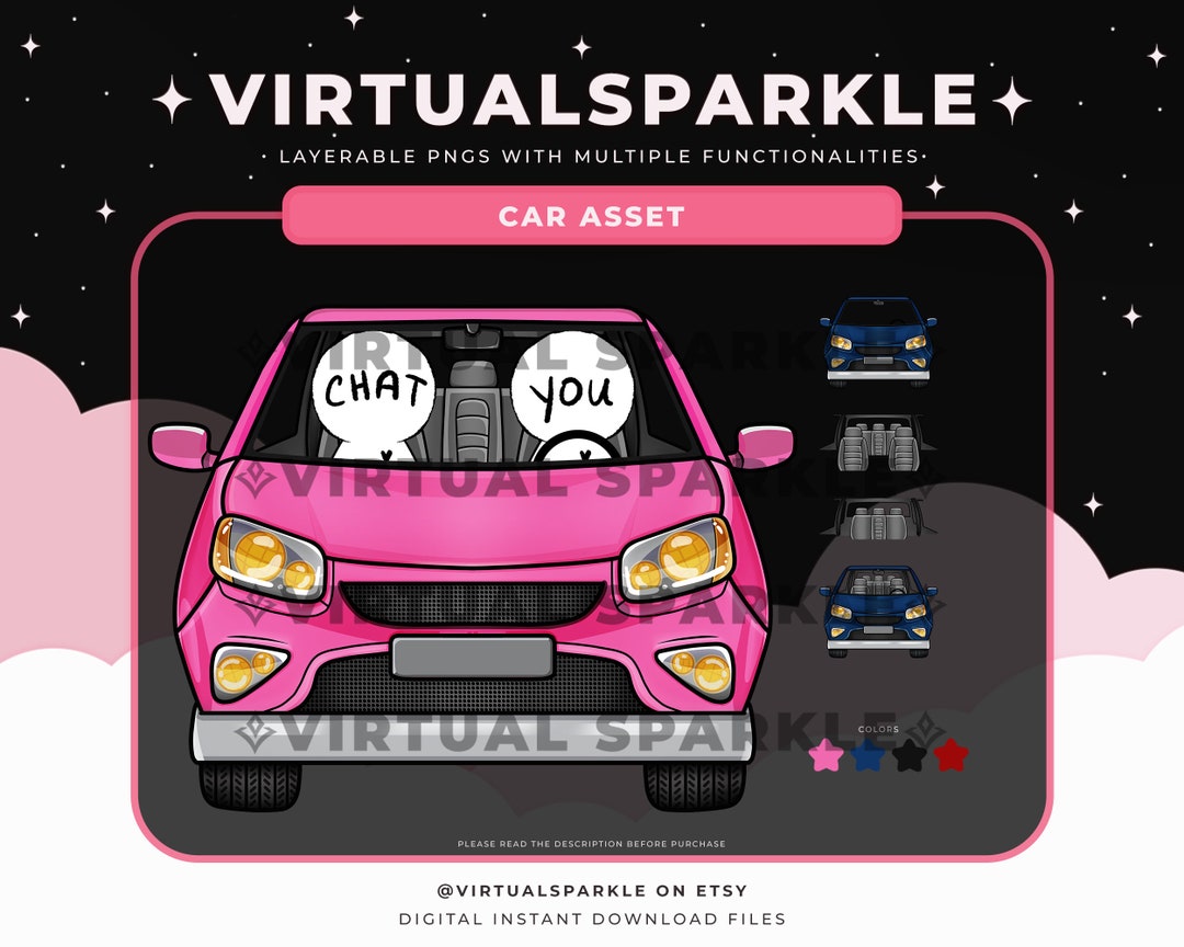 Vtuber Car Layerable Asset PNG | Roleplay Assets | Pngtuber Pink Blue ...