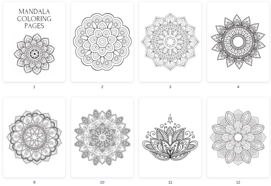 50 Printable Mandala Coloring Pages! Includes 10 Animal Themed Mandala ...
