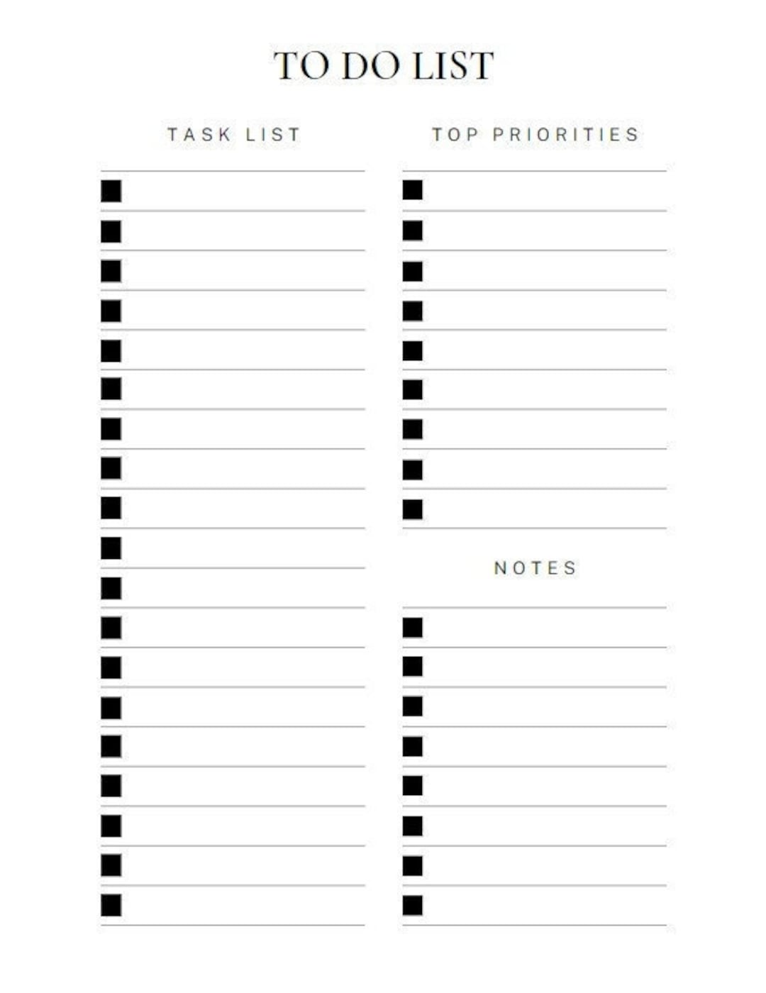 Simple Minimalist To-do List, 12 Color Options! - Etsy