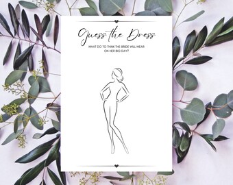 Guess the Dress Bridal Shower Game Template, Bridal Shower Printable ...