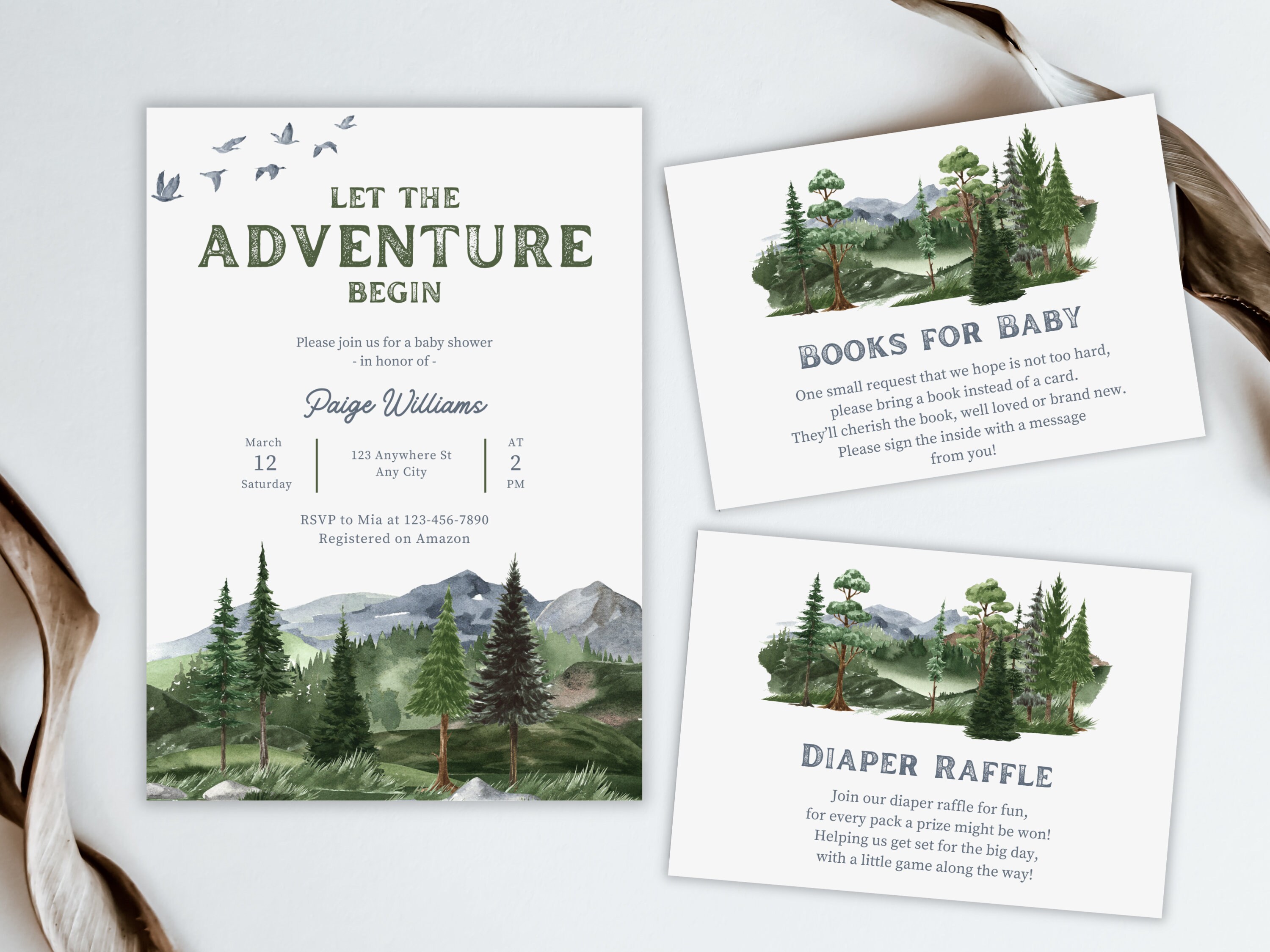 Adventure Baby Shower Invitation, Woodland Baby Shower, Let the ...
