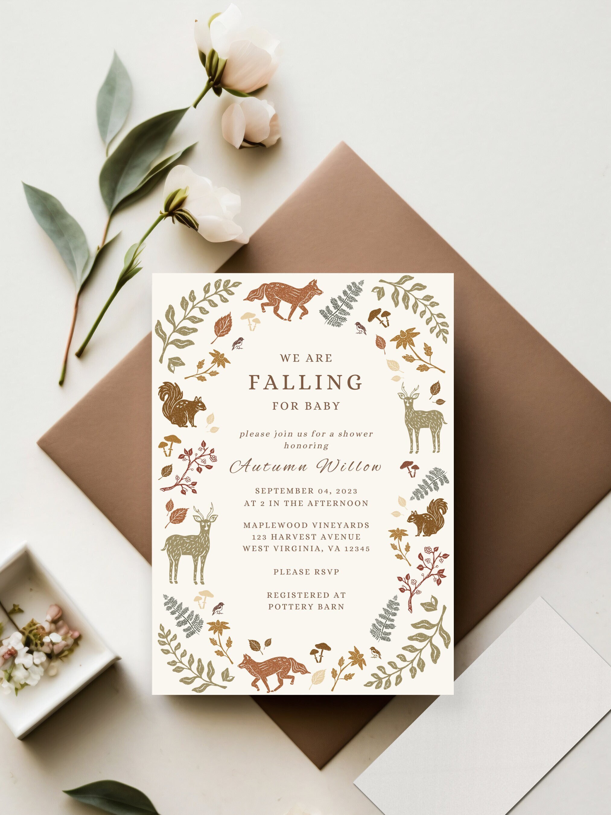 Editable Autumn Baby Shower Invite Fall Baby Shower - Etsy