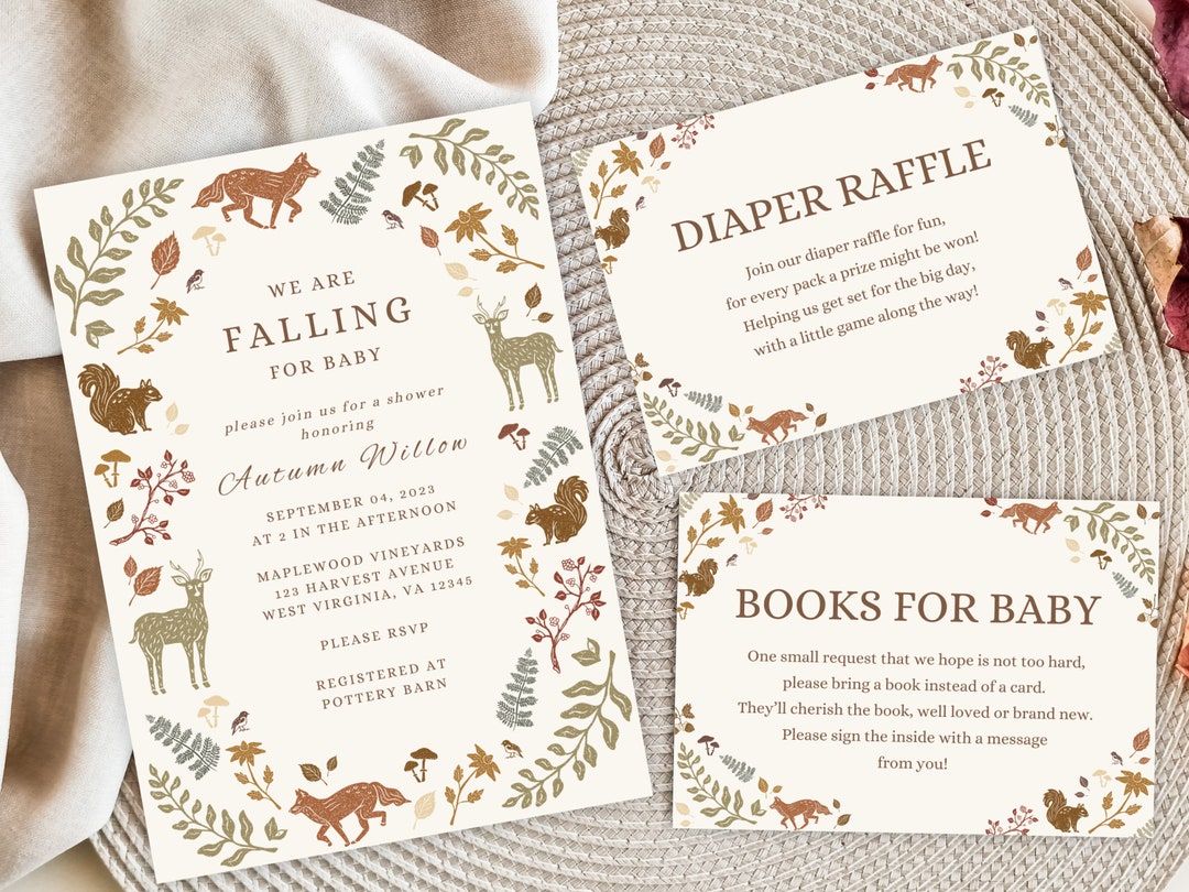 Editable Autumn Baby Shower Invite, Fall Baby Shower Invitation ...