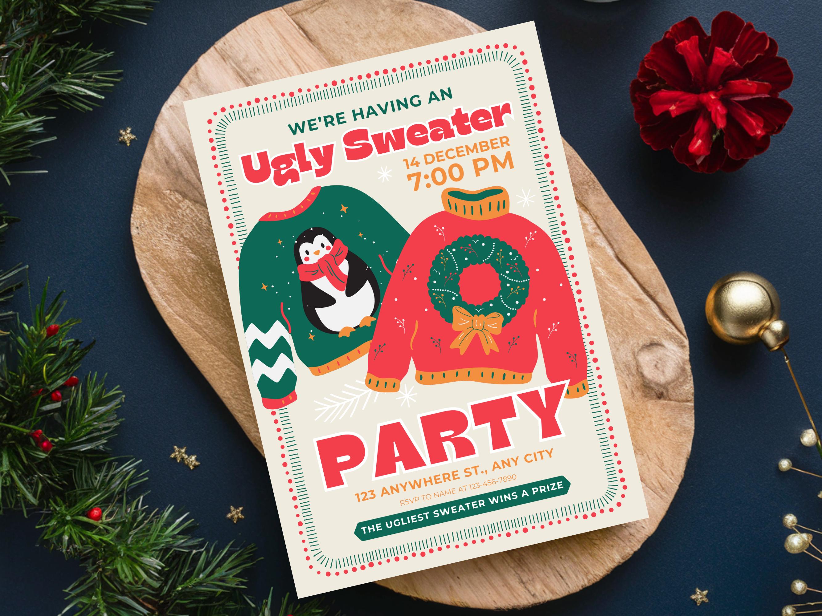 Ugly Sweater Party Invite, Christmas Party Invite, Holiday Party ...