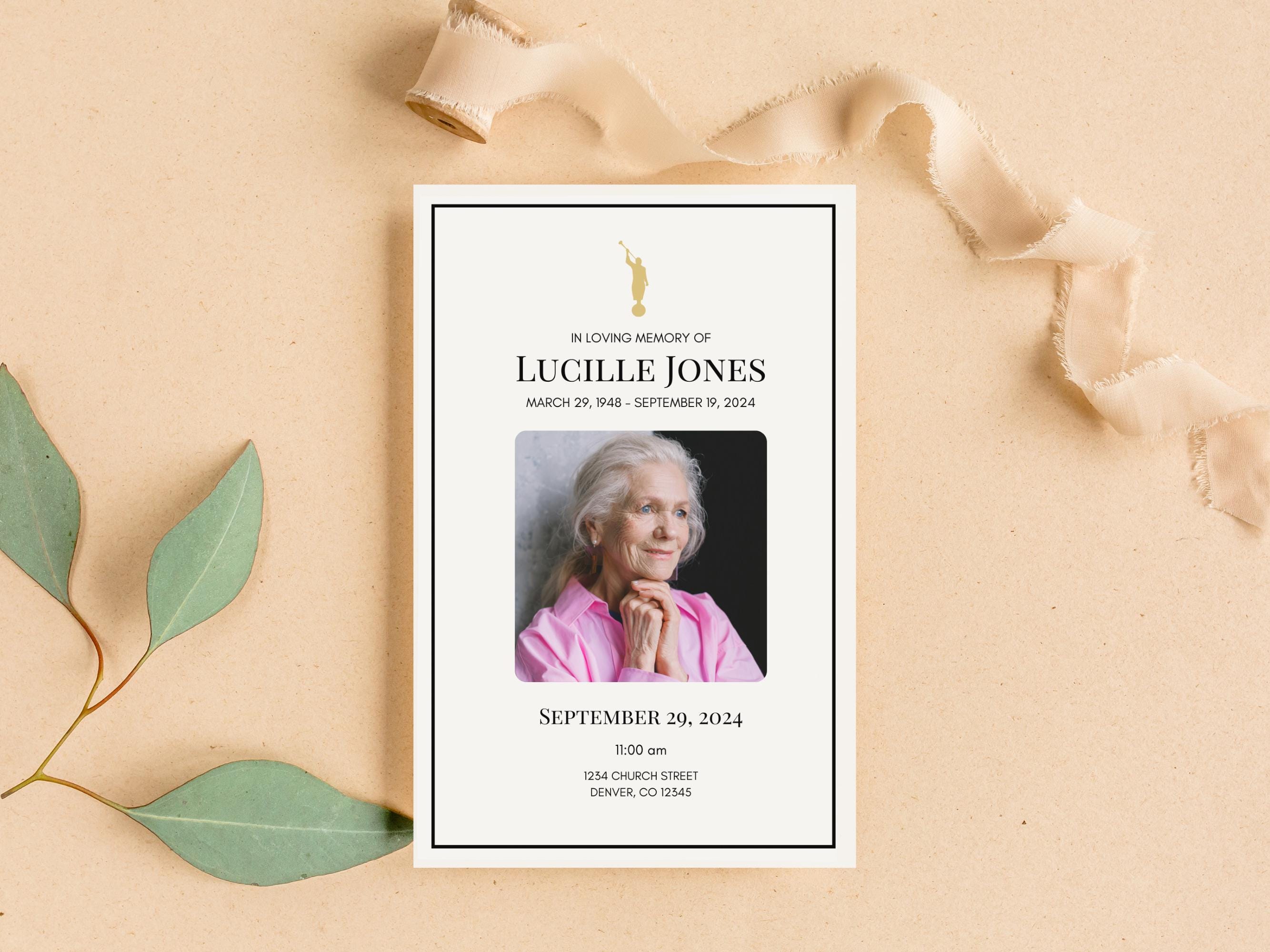 Funeral Service Program Template, Celebration of Life, Order of Service ...