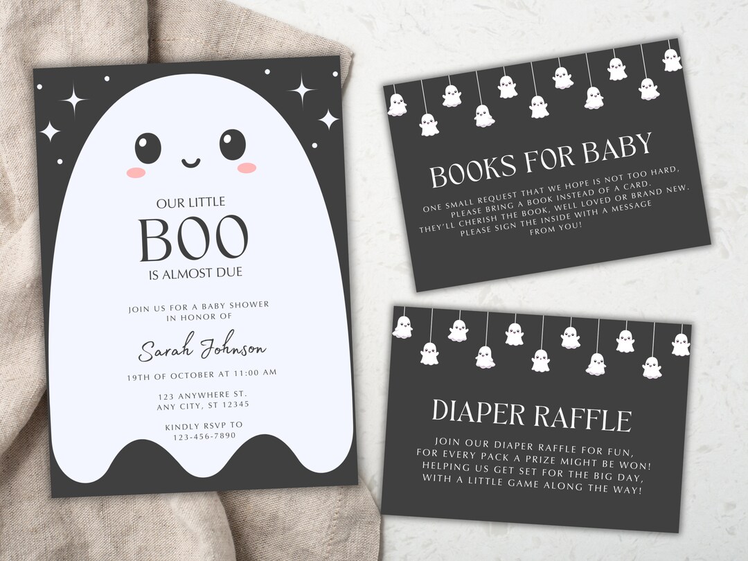 Little Boo is Due Baby Shower Invite, Fall Halloween Baby Shower ...