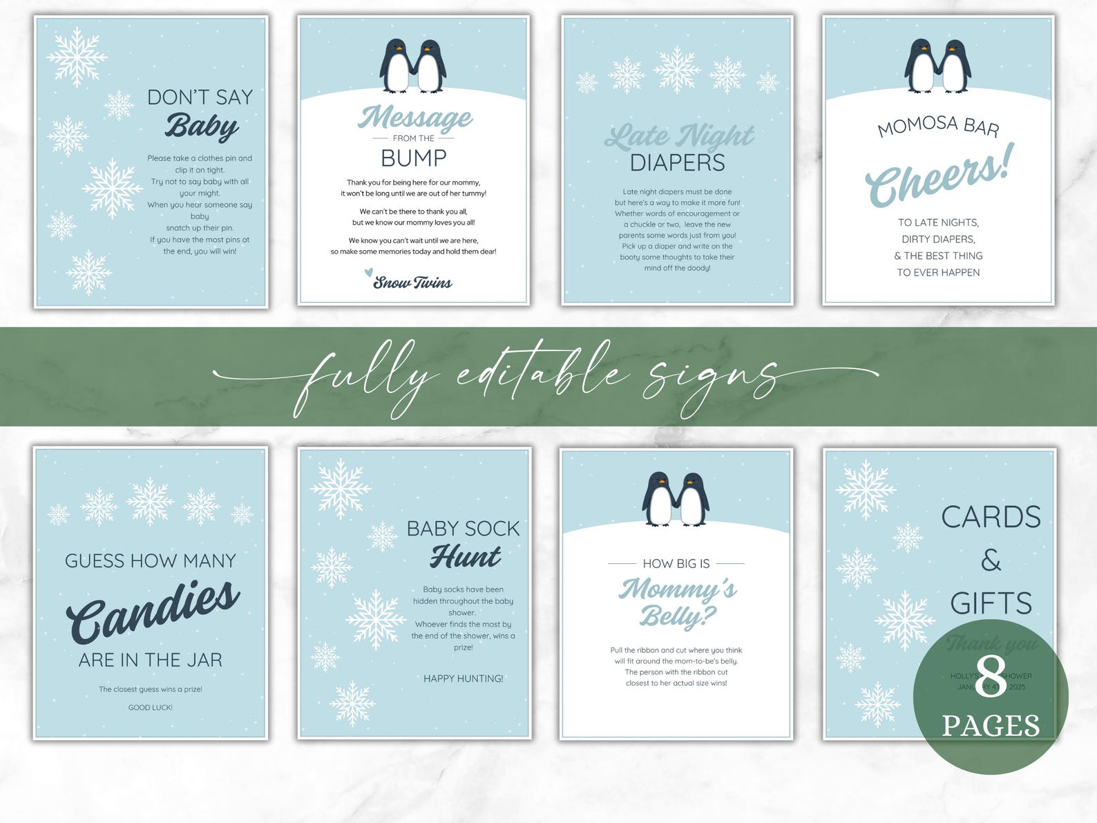 Twin Baby Shower Bundle, Winter Wonderland, Twinter Wonderland Bundle ...