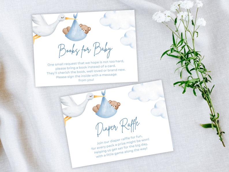 It's a Boy Baby Shower Invitation - Stork Theme - Blue Baby Shower ...