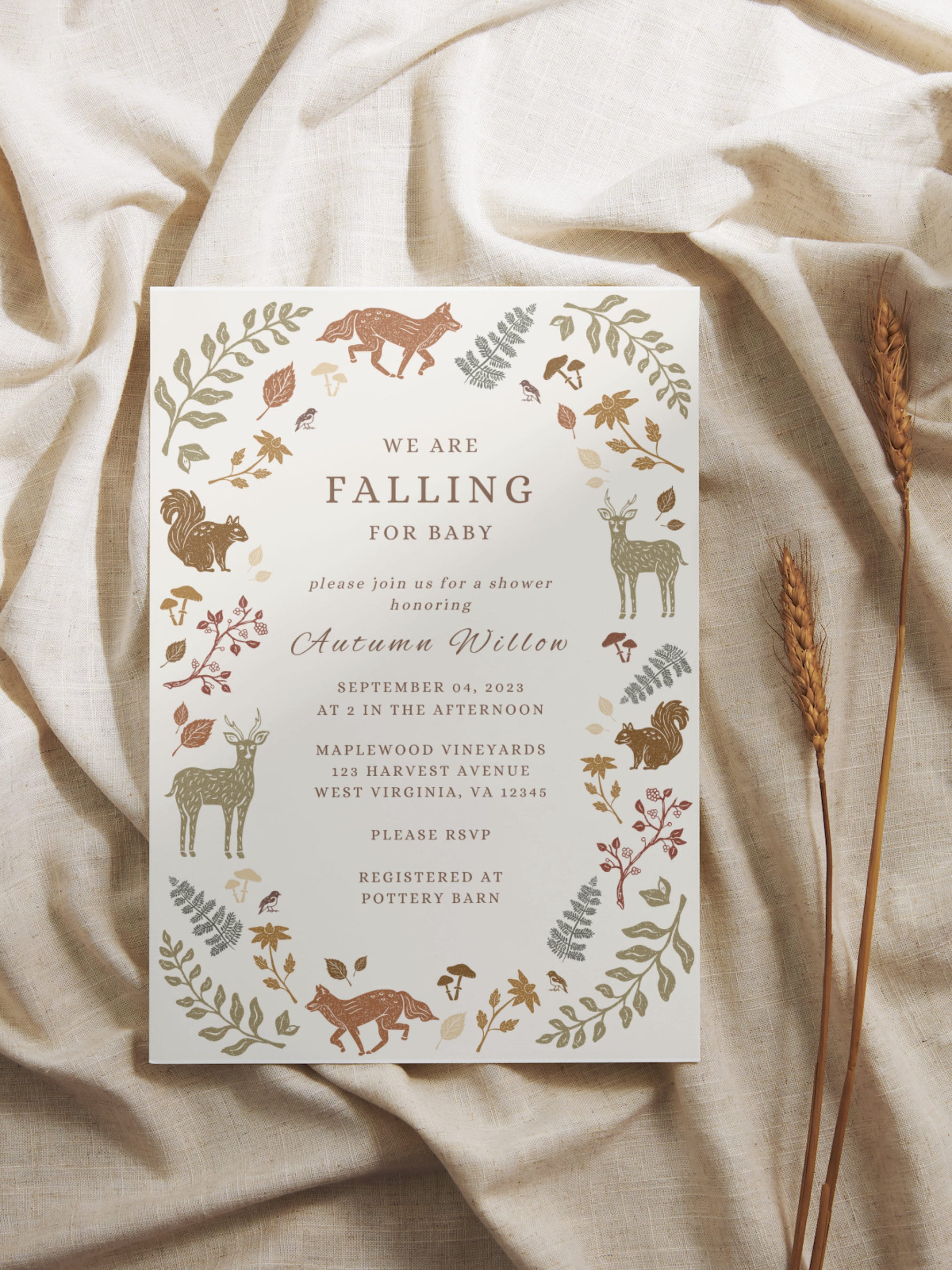 Editable Autumn Baby Shower Invite Fall Baby Shower - Etsy