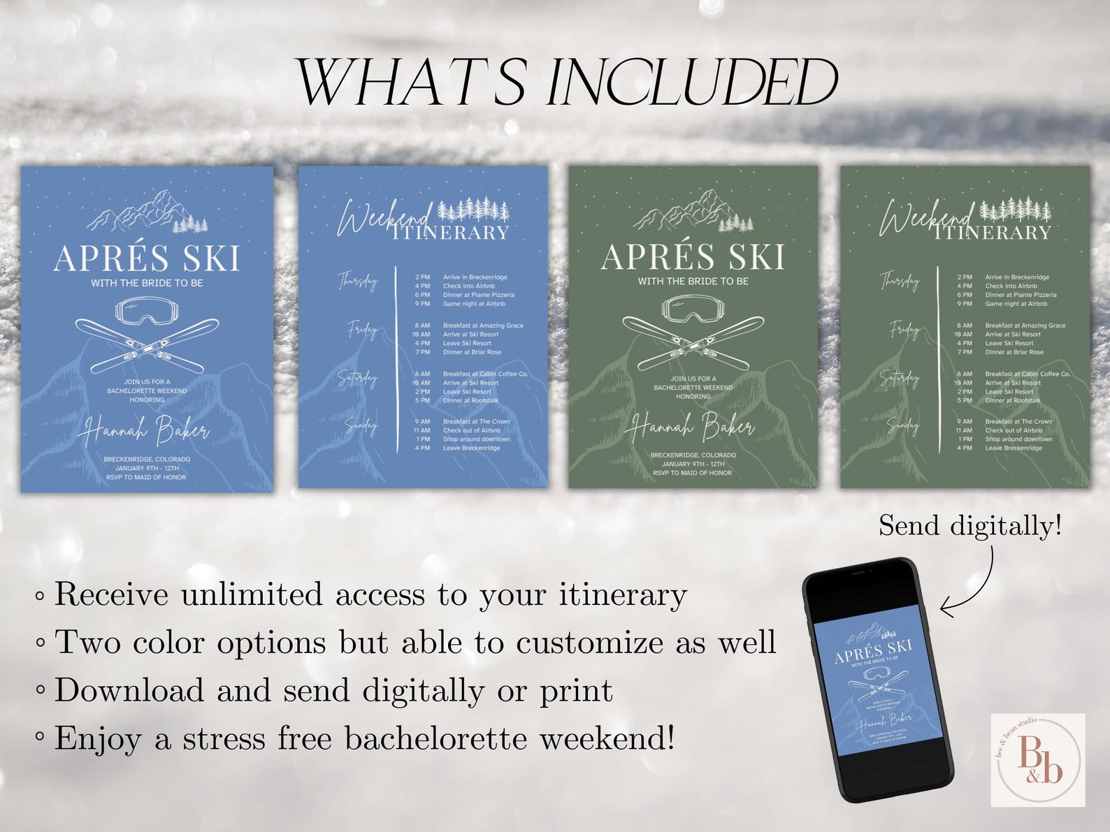 Apres Ski Bachelorette Invitation & Itinerary | Ski-themed Bachelorette ...