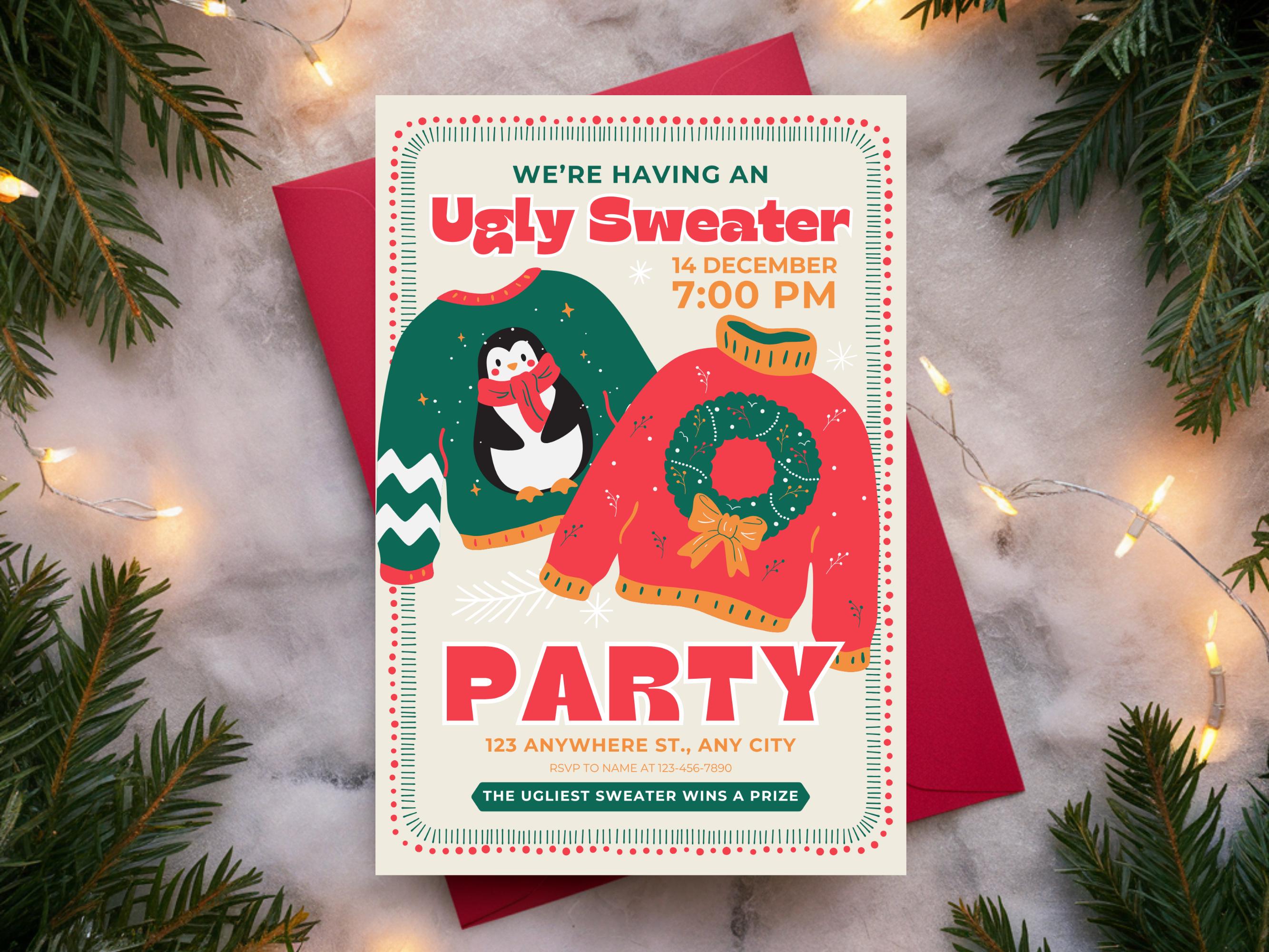 Ugly Sweater Party Invite, Christmas Party Invite, Holiday Party ...
