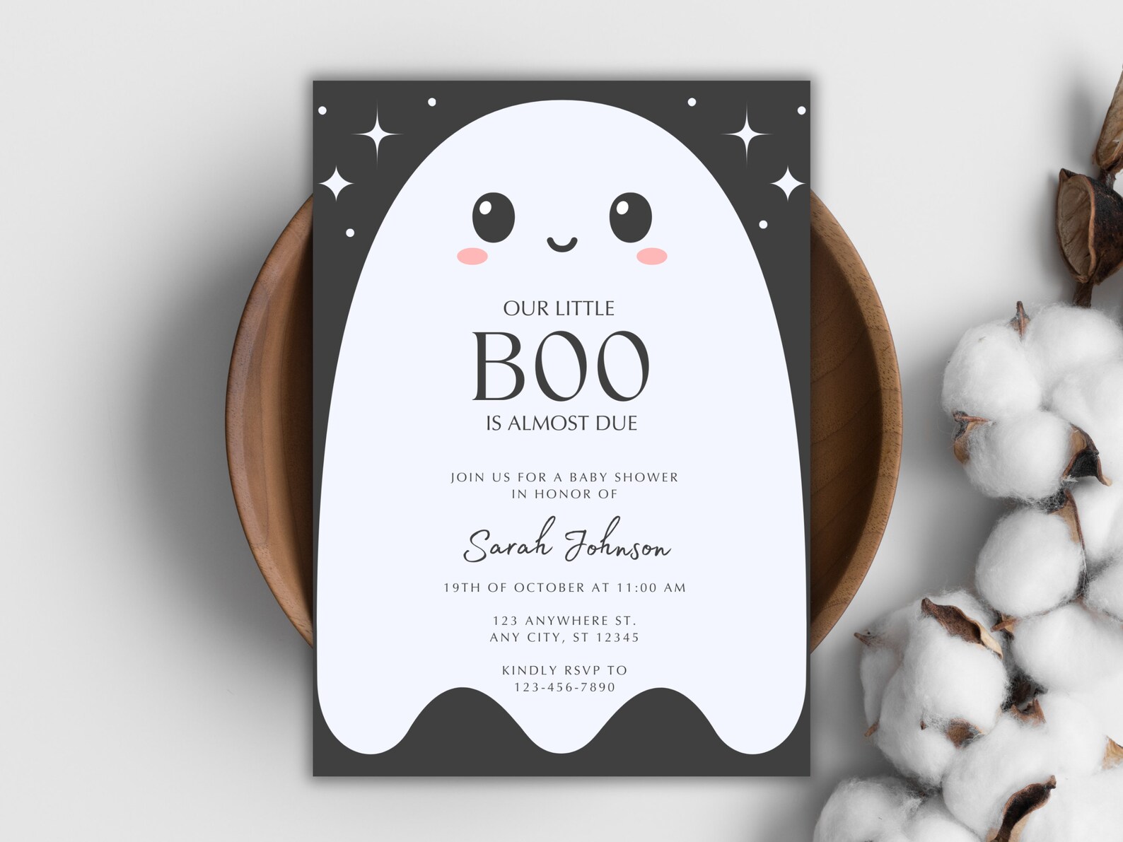 Little Boo is Due Baby Shower Invite, Fall Halloween Baby Shower ...