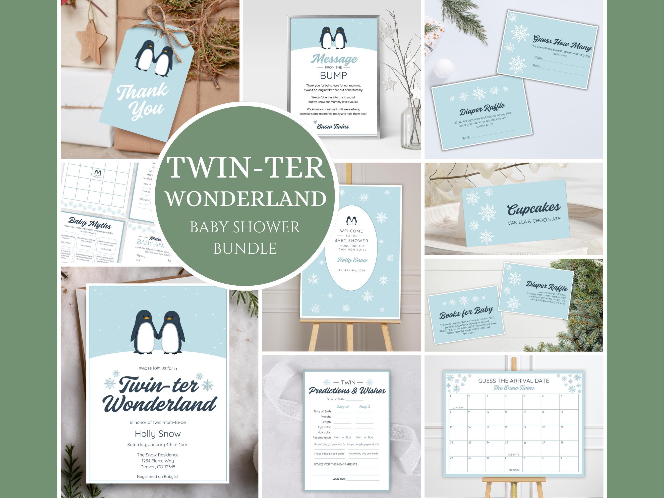 Twin Baby Shower Bundle, Winter Wonderland, Twinter Wonderland Bundle ...