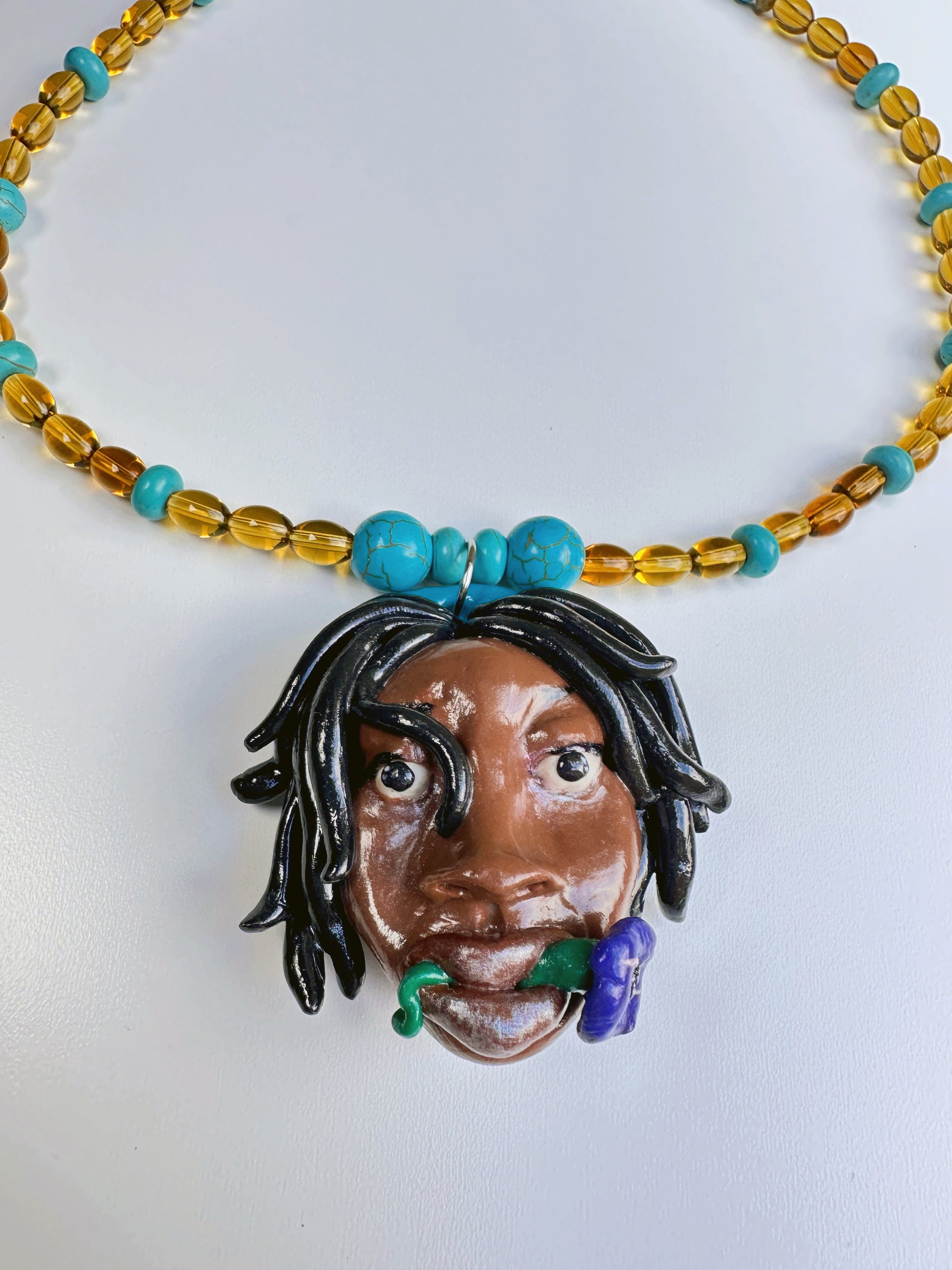 Little Simz Necklace Portrait Necklace Handmade Polymer Clay - Etsy