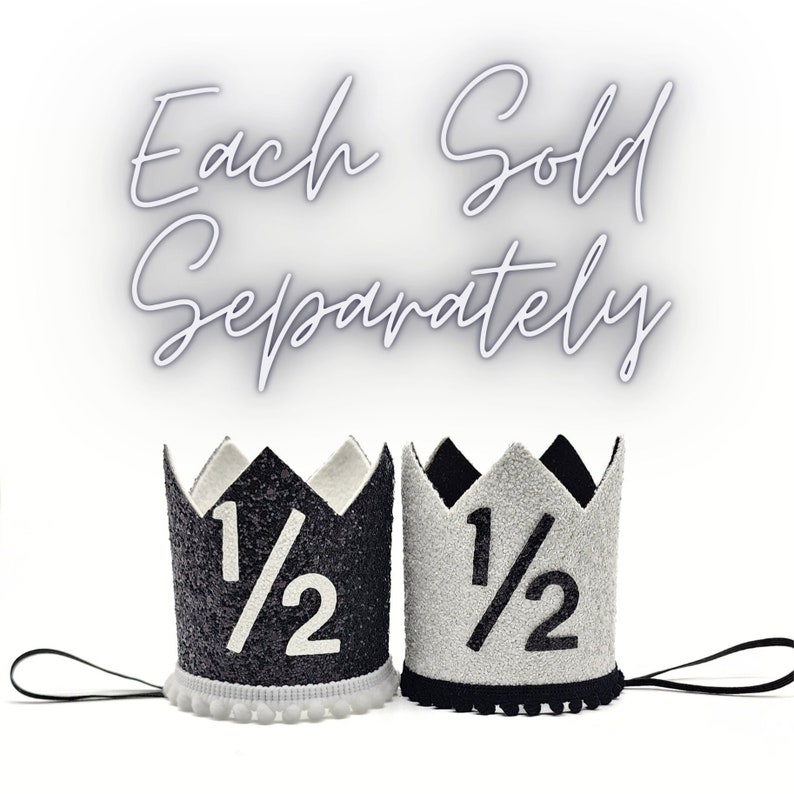 Half Birthday Crown: Glitter Monochromatic 1/2 Birthday Outfit - Etsy