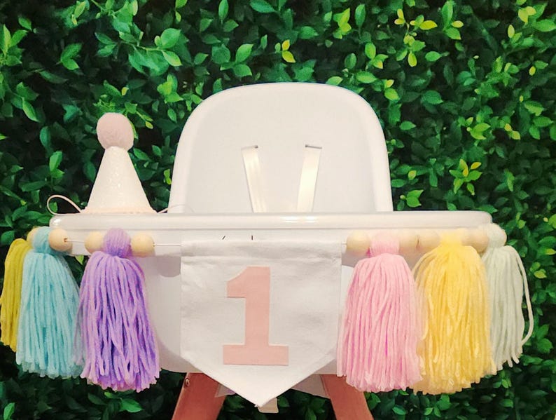 Pastel Rainbow Highchair Banner: Sweet One Birthday Decor - Etsy