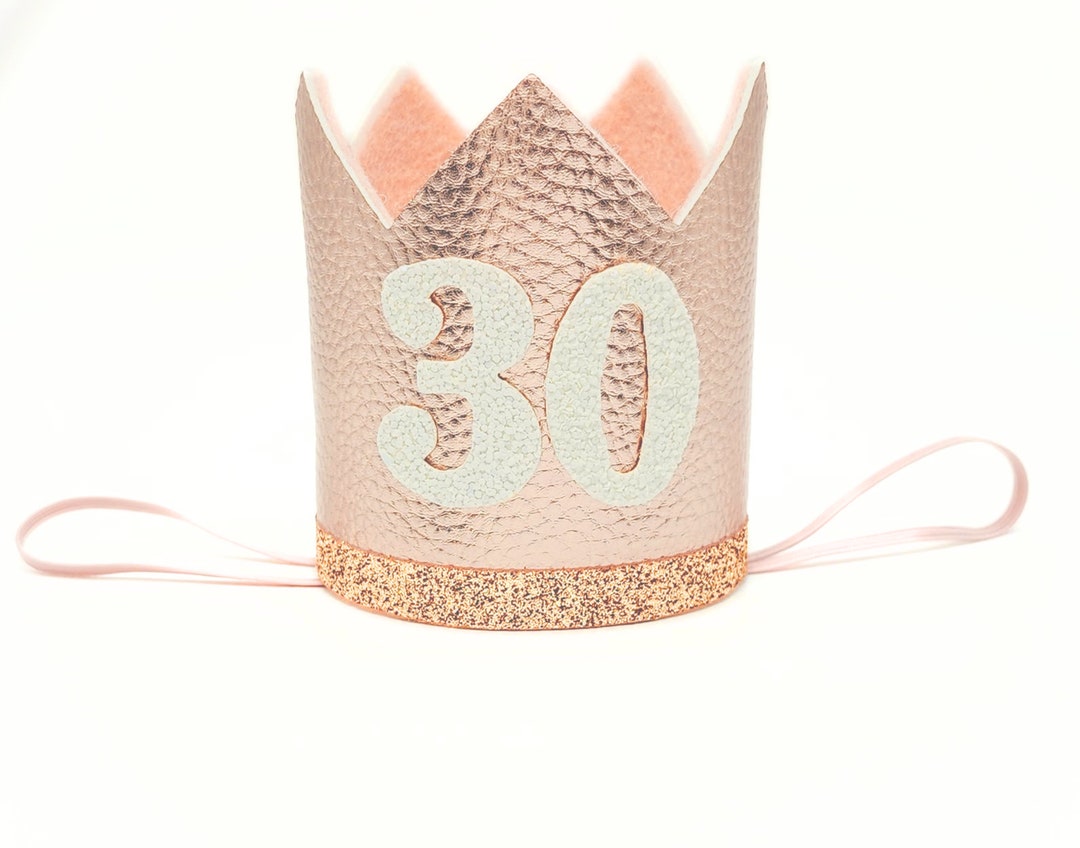 30th Birthday Crown | Birthday Crown | Rose Gold Leatherette Crown ...