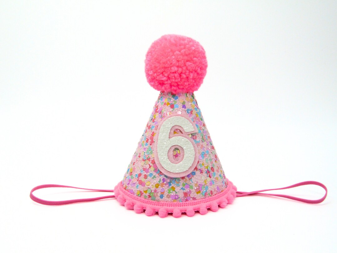 6th Birthday Hat/ Sixth Birthday Hat/ Confetti Hat/ Sugar Sprinkles Hat ...