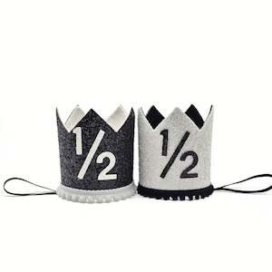 Half Birthday Crown: Glitter Monochromatic 1/2 Birthday Outfit - Etsy