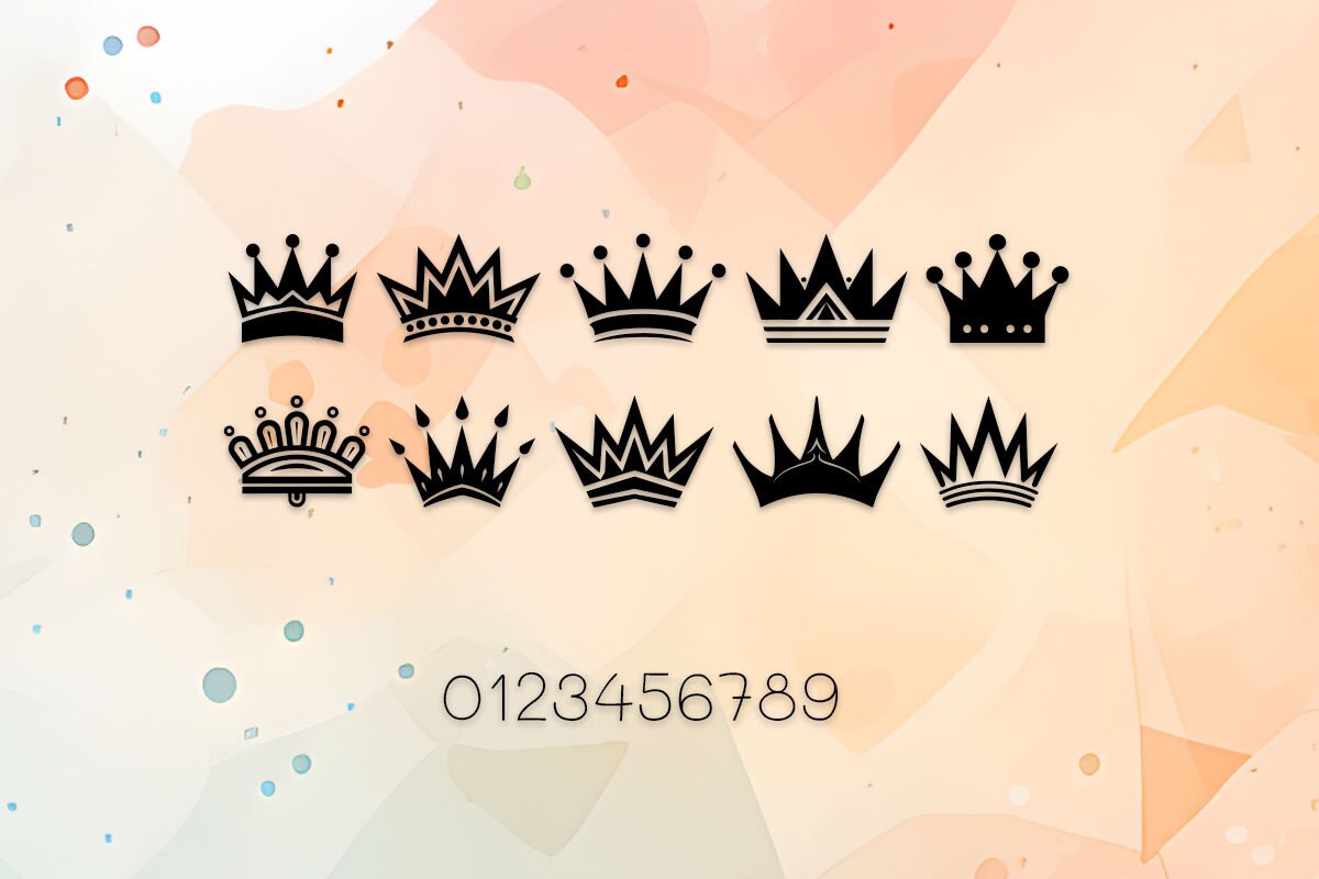 Cute Crown Dingbats Fonts - Etsy