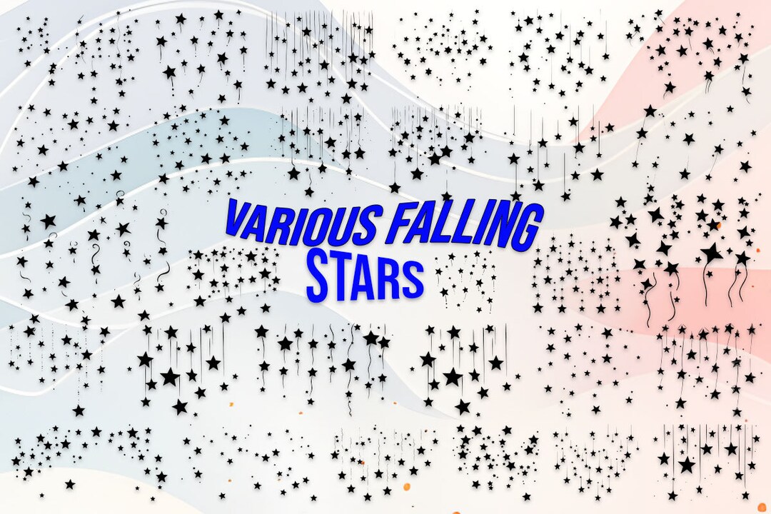 Various Falling Stars Dingbats Fonts, Celestial Symbols, Falling Star ...