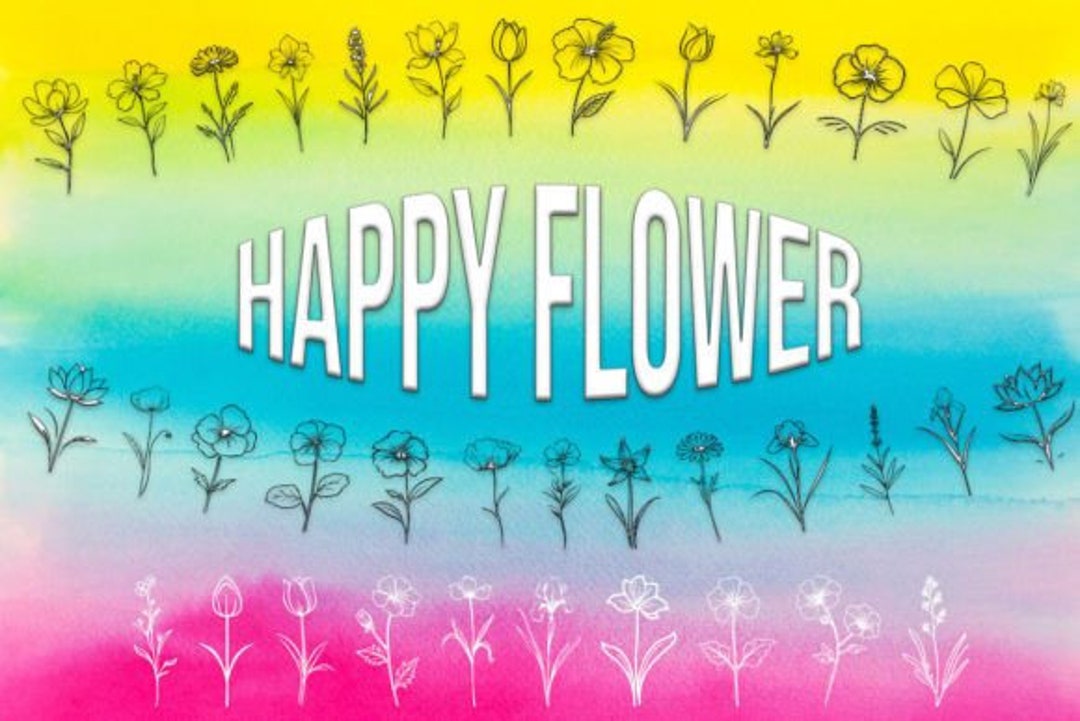 Happy Flower Dingbats Fonts Feature Cheerful Floral Designs, Perfect ...