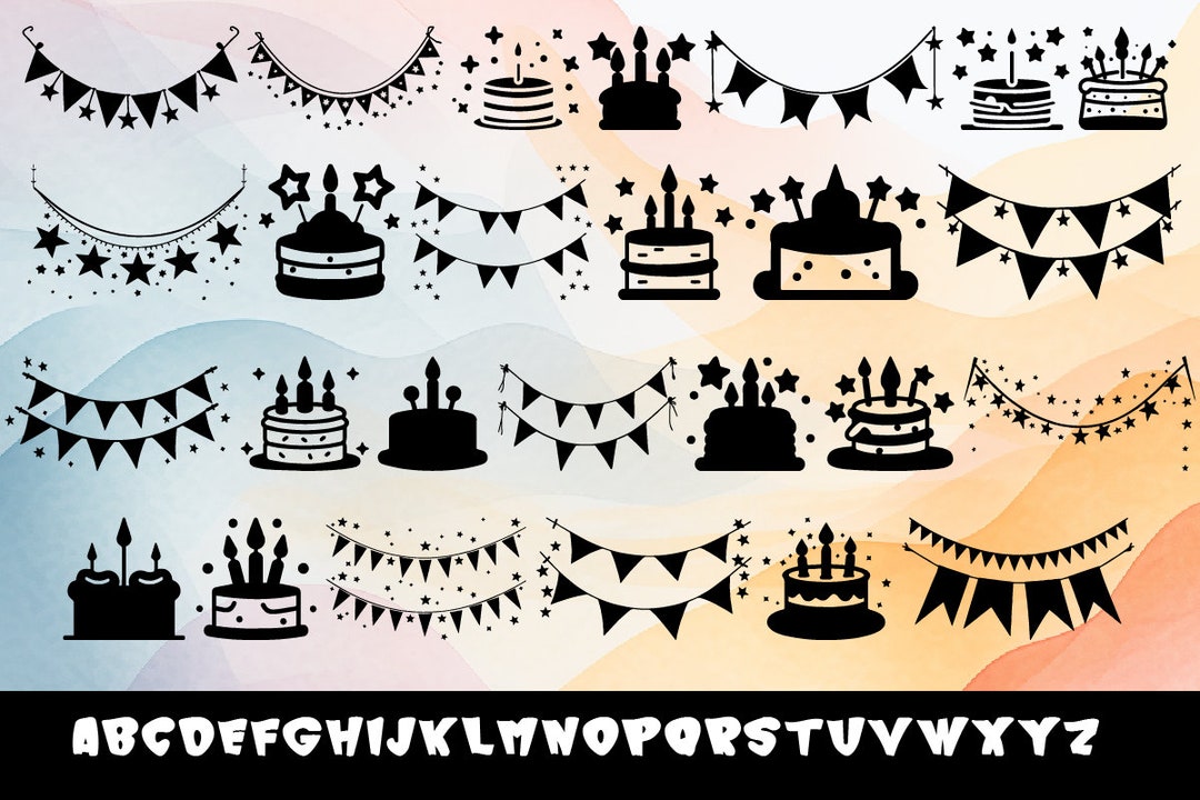 Birthday Party Dingbats Fonts Feature Festive Symbols Perfect for ...