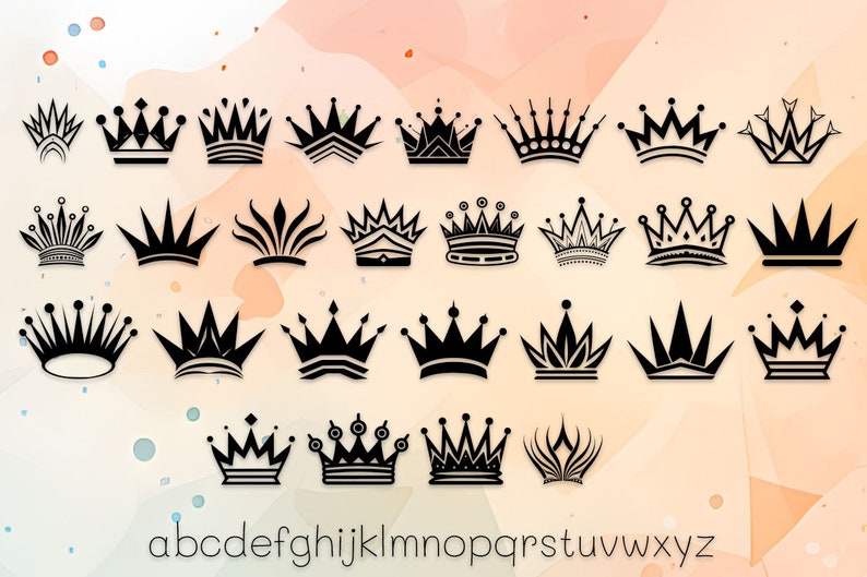 Cute Crown Dingbats Fonts - Etsy