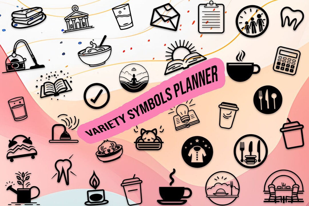 Variety Symbols Planner Dingbats Fonts, Diverse Planner Symbols ...