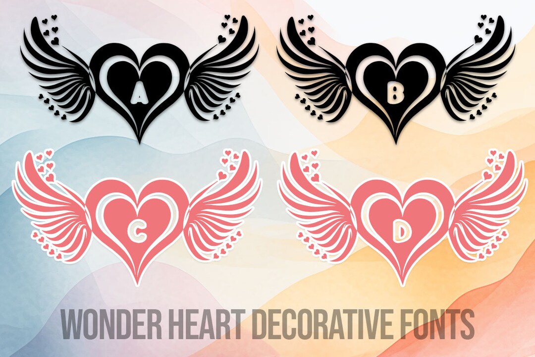 Wonder Heart Dingbats Fonts: Enchanting Heart Designs, Whimsical ...