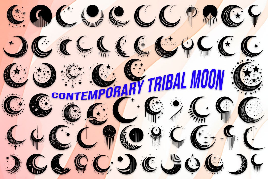Contemporary Tribal Moon Dingbats Fonts - Etsy