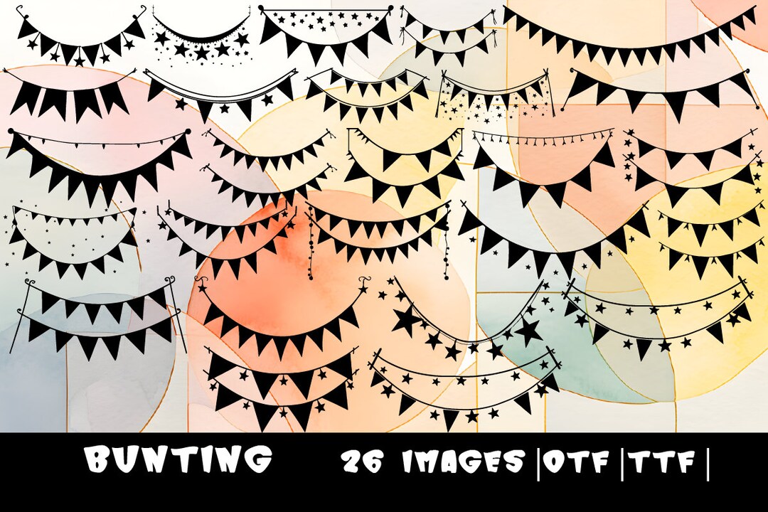 Bunting Dingbats Fonts Feature Festive Flags and Decorations for ...