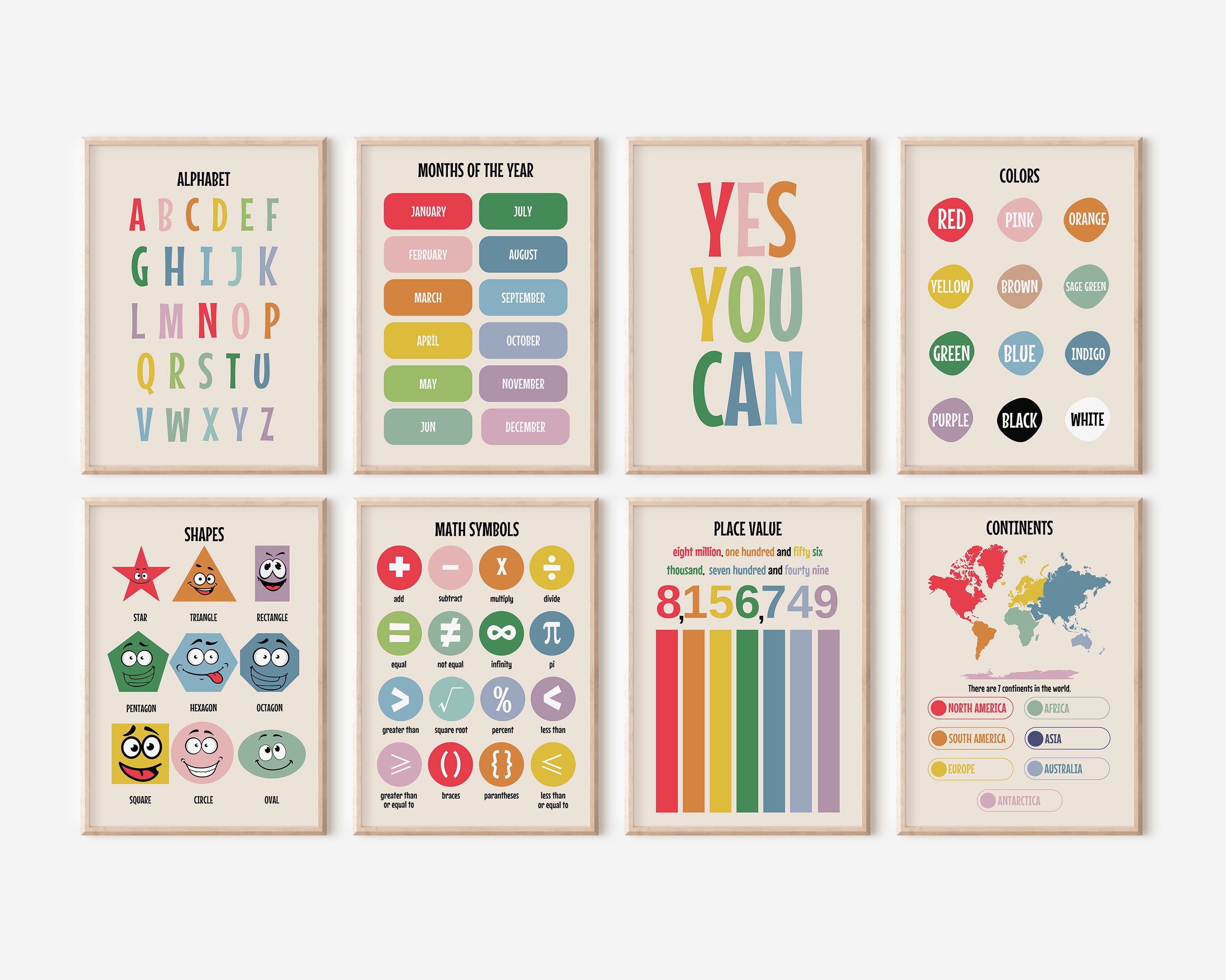 Set of 20 Educational Posters Clasroom Posters Homescool - Etsy