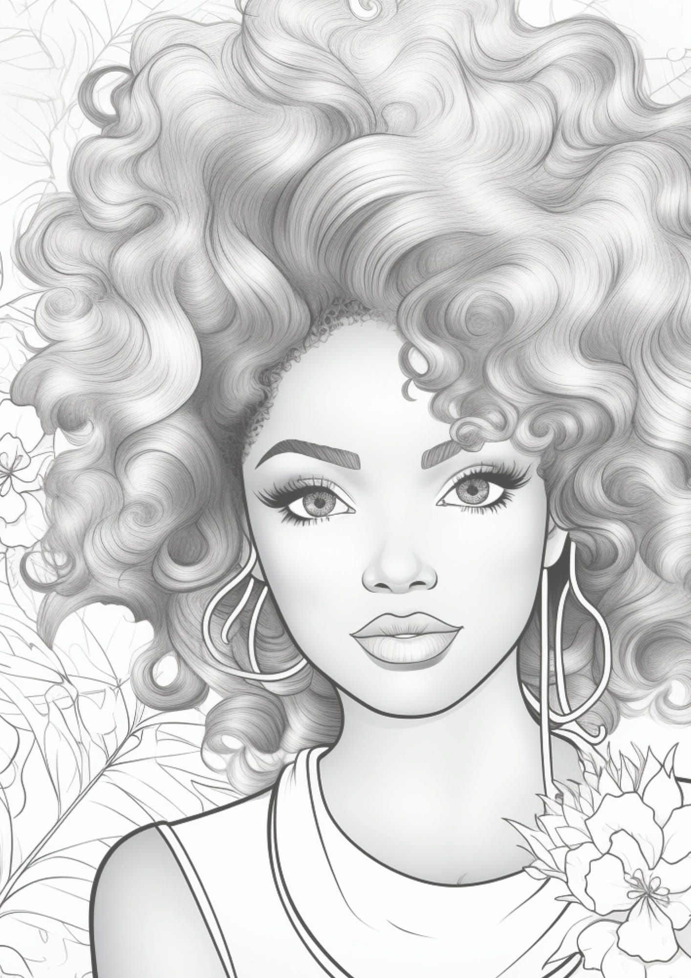 Afro-chic Melanin Coloring Pages - Etsy