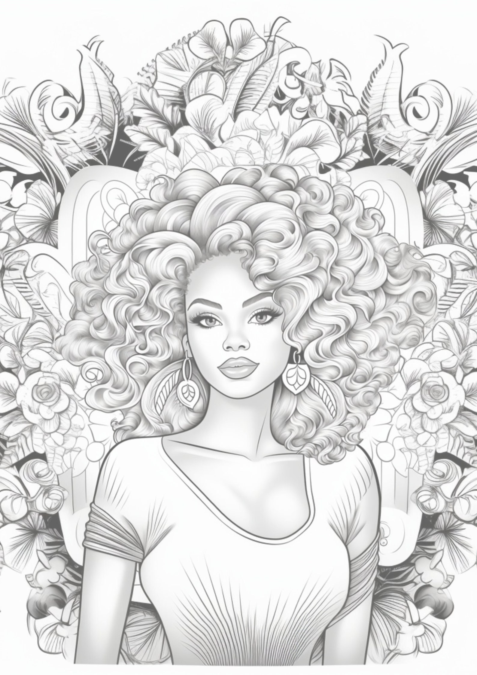 Afro-chic Melanin Coloring Pages - Etsy