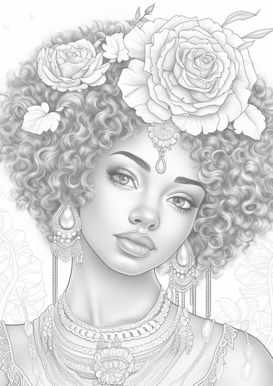 Afro-chic Melanin Coloring Pages - Etsy