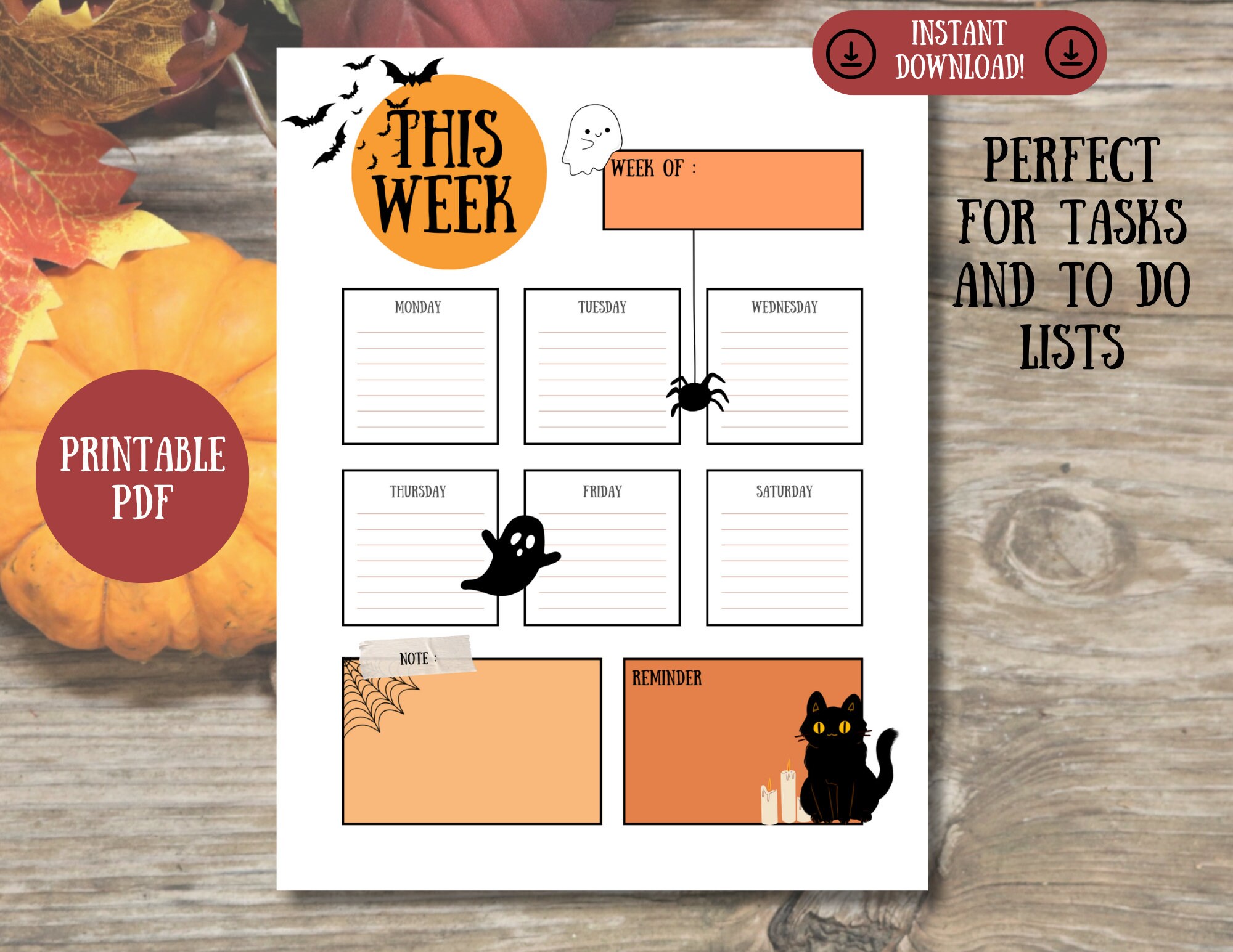 Halloween | Fall Printable Weekly Planner | Halloween to Do List ...