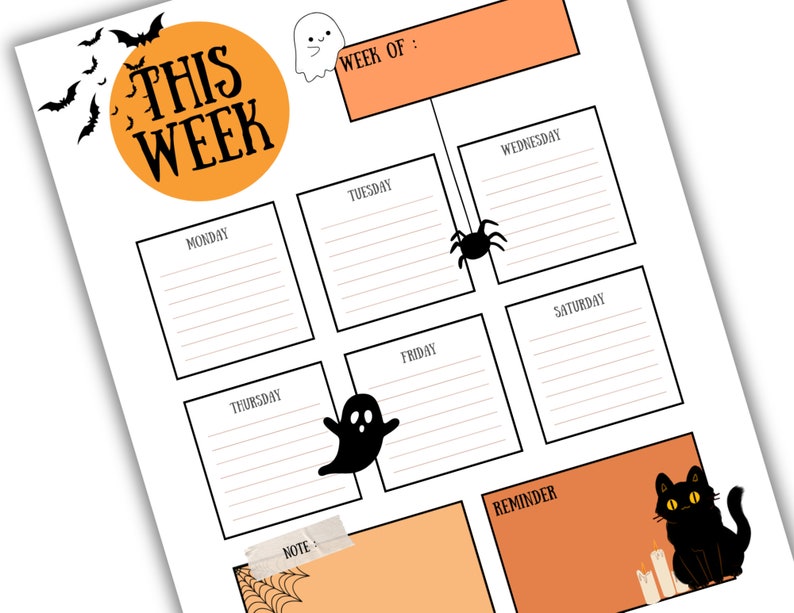 Halloween | Fall Printable Weekly Planner | Halloween to Do List ...