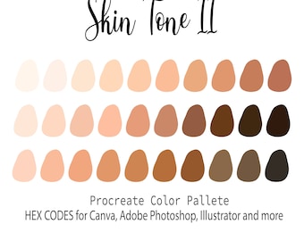 Skin Tone Color Palette & Hex Codes Procreate Digital Art - Etsy