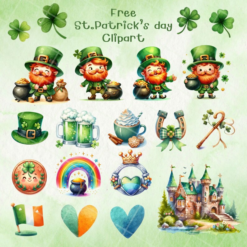 St Patrick Alphabet Clipart PNG Sublimation, Leprechaun Letters Clipart ...